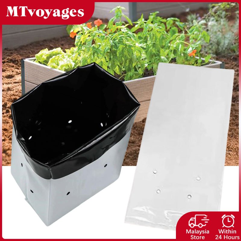 10Pcs Premium Black & White Polibeg UV Poly Bag Polybag Nursery ...