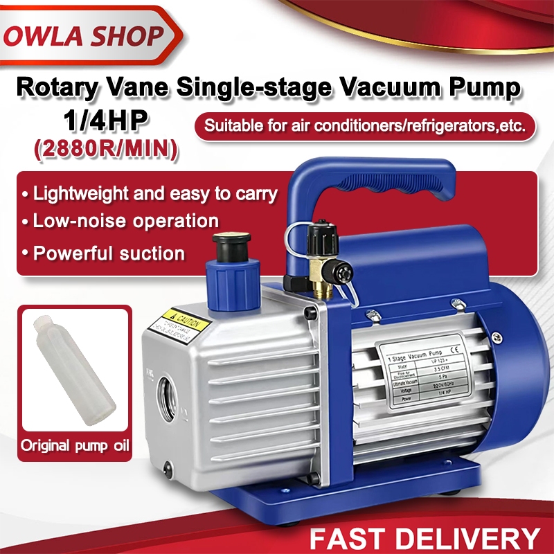 Rotary Vane Vacuum Pump 1/4hp 5Pa Home & Car Air-Cond Single Stage ...