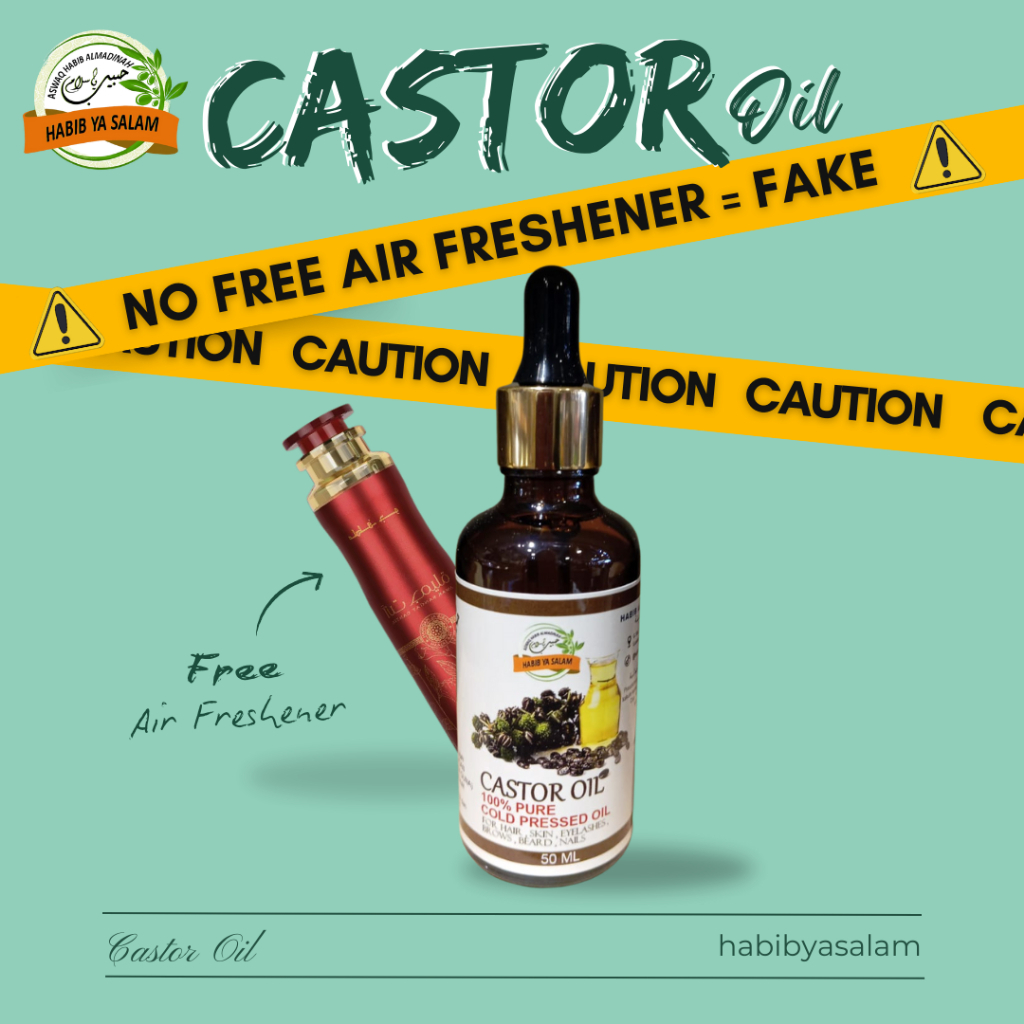 CASTOR OIL HABIB YA SALAM | COLD PRESSED | 50 ML | FREE AIR FRESHENER 💯 ...