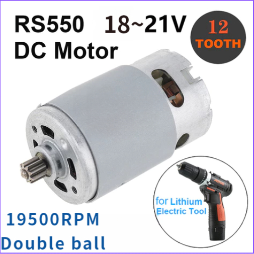 DC 21V RS550 Motor Brushed Motor 28000RPM 12 Teeth For 4/6 Inch saw ...