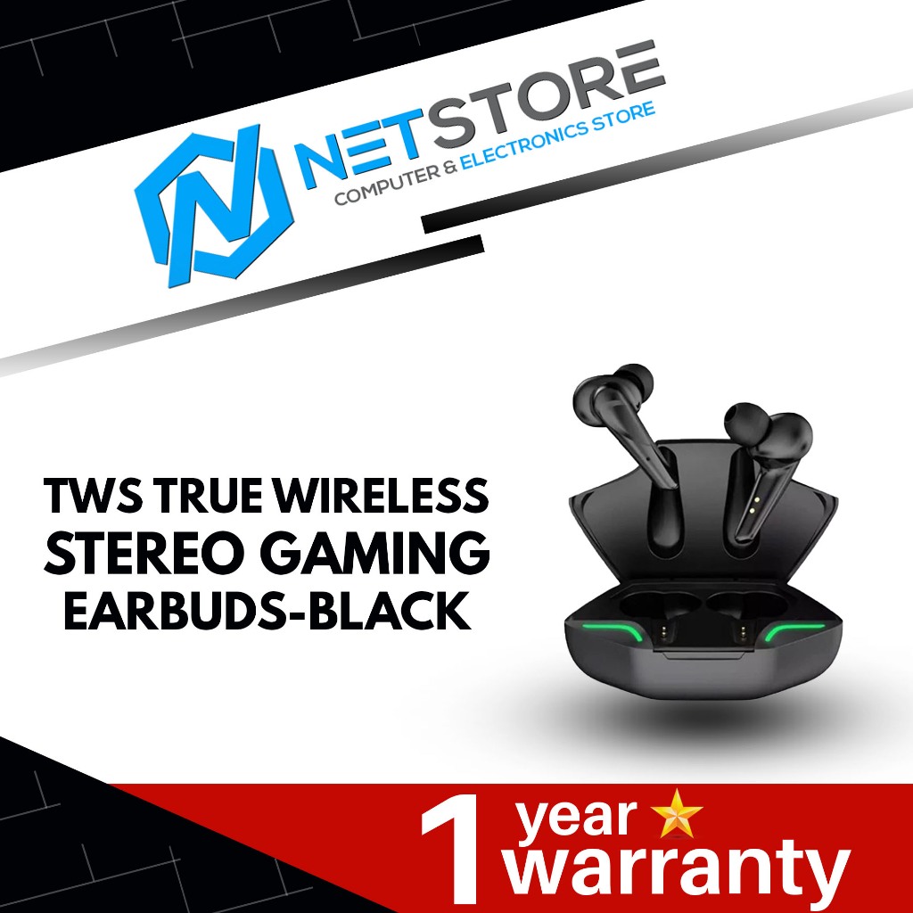 TWS TRUE WIRELESS STEREO GAMING EARBUDS-BLACK | Shopee Malaysia