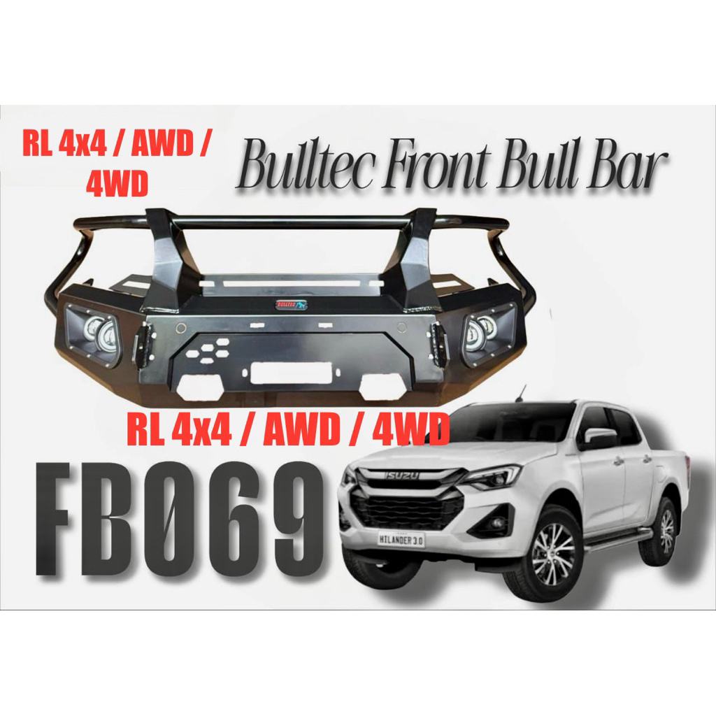 BULLTEC FB069 Isuzu dmax 2024 2025 2026 front bumper bull bar led fog ...