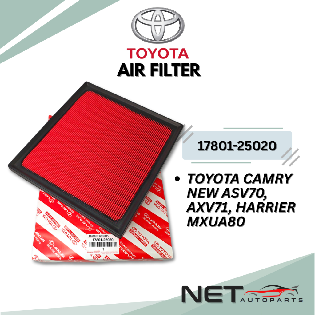 TOYOTA ENGINE AIR FILTER CAMRY NEW ASV70, AXV71, HARRIER, MXUA80 (17801-25020) | Shopee Malaysia