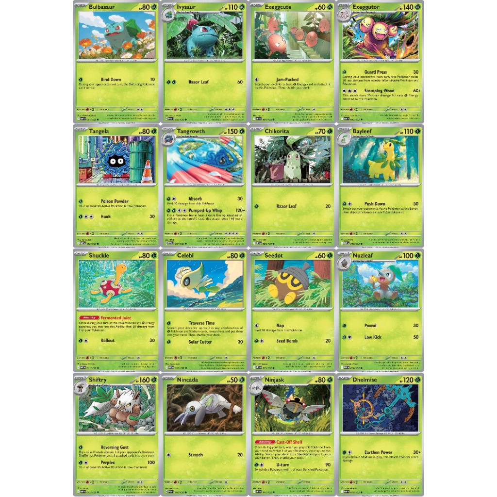 POKÉMON PTCG ME01 Mega Evolution Grass,Fire,Water C,UC 001 002 004 005 006 007 008 009 011 012 ...