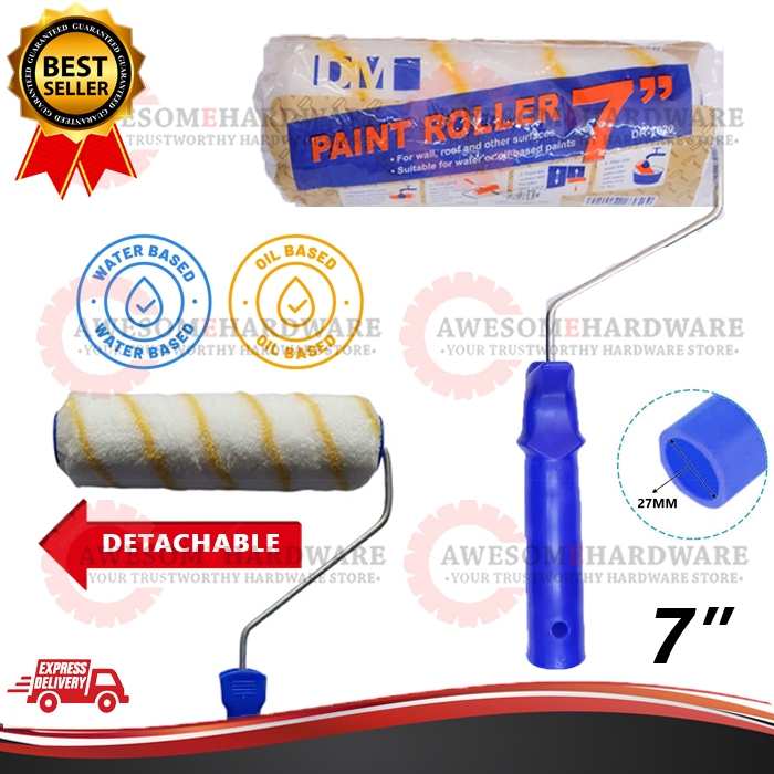 DOMINO DR-7620 7'' WATER AND OIL BASED MICROFIBER PAINTING ROLLER SET ...