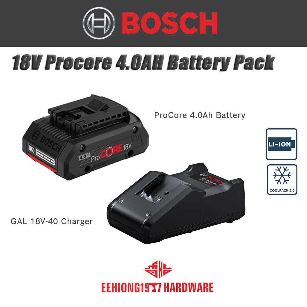 BOSCH ProCORE 18V 4.0Ah Battery Pack GAL 18V-40 Bosch Battery Bosch ...