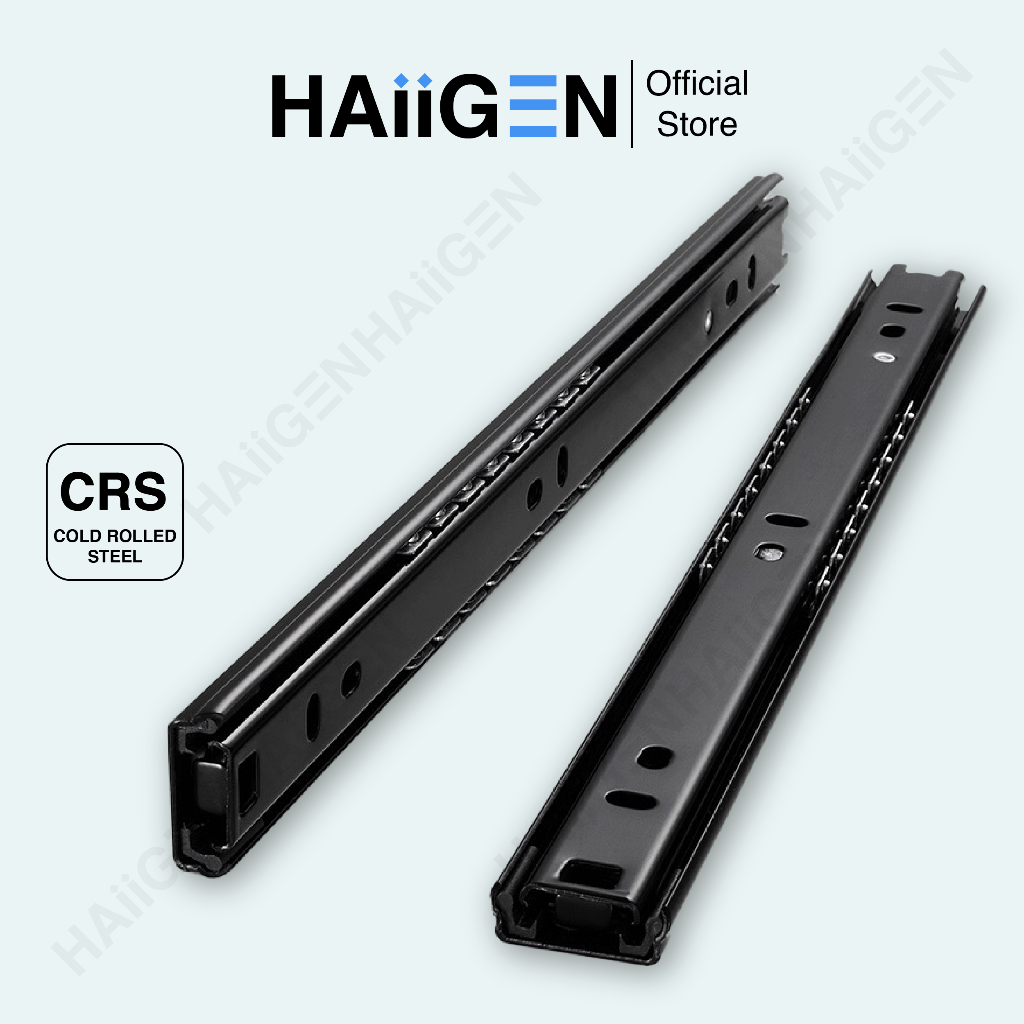 Haiigen Cold Rolled Steel 3 Section Pull Out Guide Rail With Absorbing ...