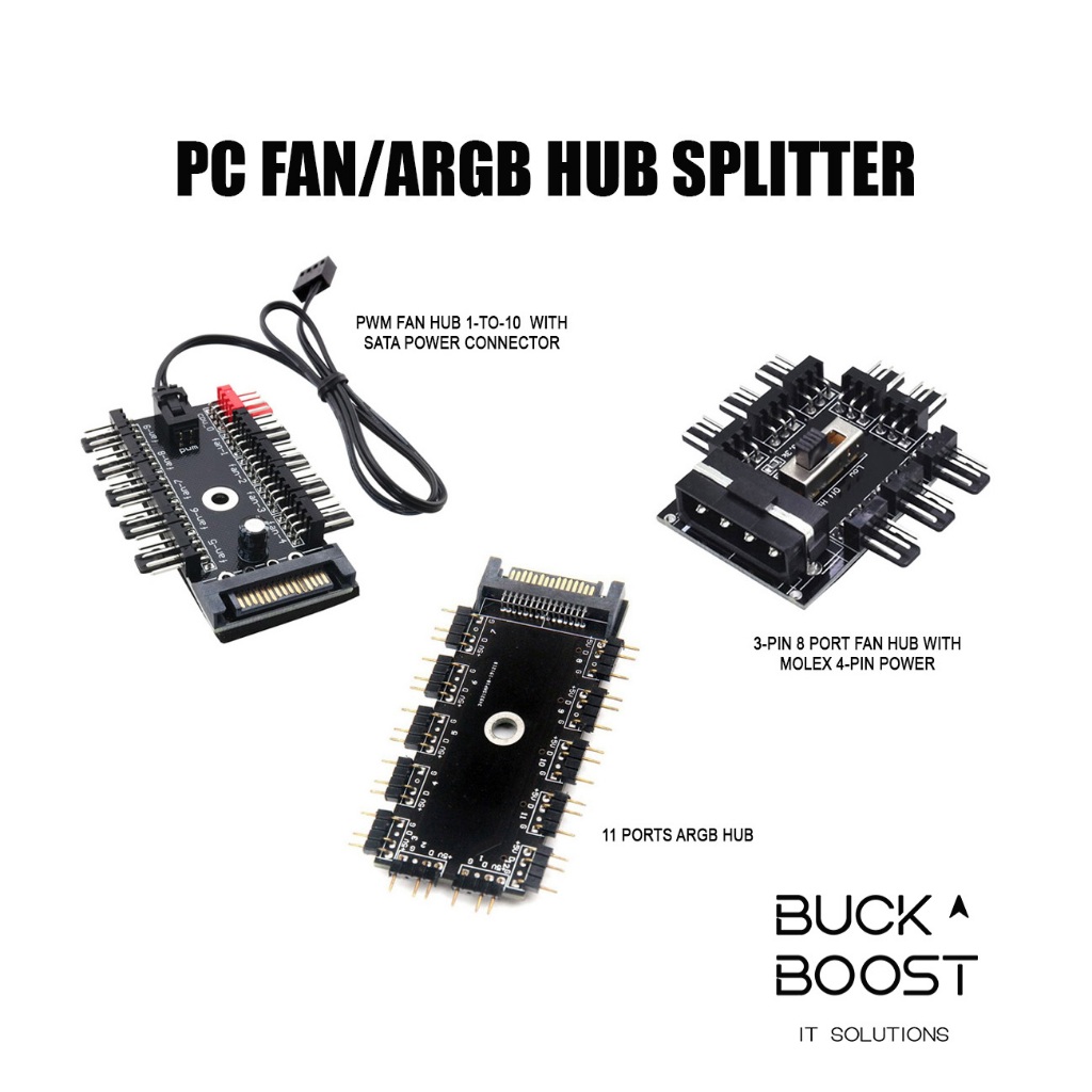 Desktop PC Fan Hub (PWM / Molex) ARGB Hub Splitter | Shopee Malaysia