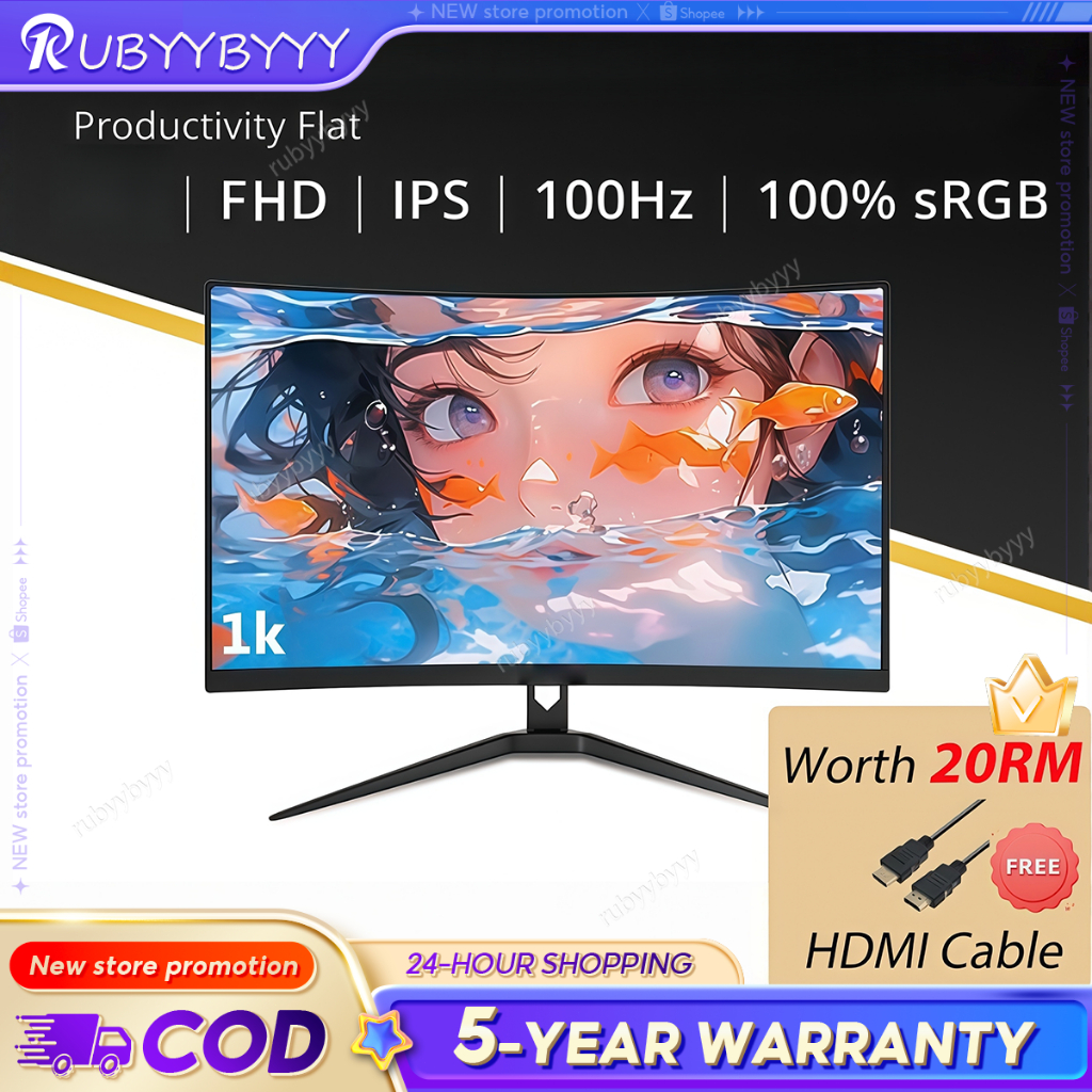 Smart Monitor 24 Inch 100Hz 1080P Full HD 100% SRGB Flat 27 Inch 165Hz ...