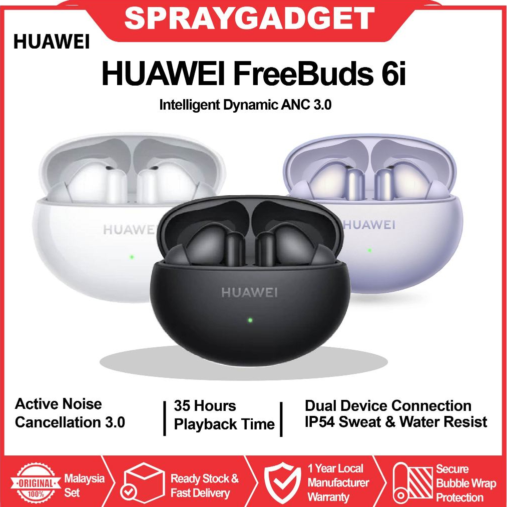 HUAWEI Freebuds 6i l Intelligent Dynamic ANC | Punchy Bass | 35-hour ...