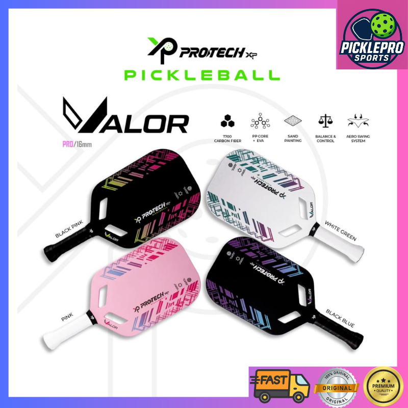 Protech XP Pickleball Paddle -"VALOR" Series (CARBON GRAPHITE) | Shopee ...