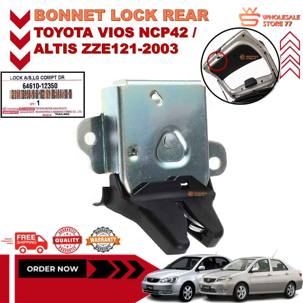 ORIGINAL | TOYOTA VIOS NCP42 / ALTIS ZZE121 2003 LOCK BONNET REAR ...