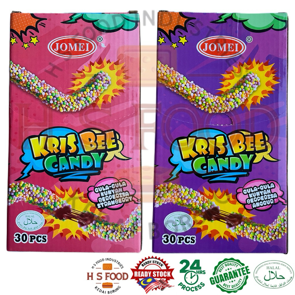Jomei Kris Bee Candy Strawberi / Anggur Gula Kunyah Berperisa 10pcs ...