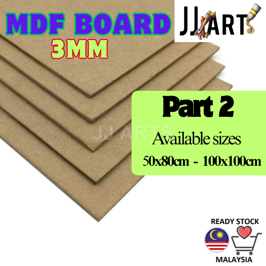 MDF Board - Part 2 - 50x80cm to 100x100cm - Can be customised - 3mm ...