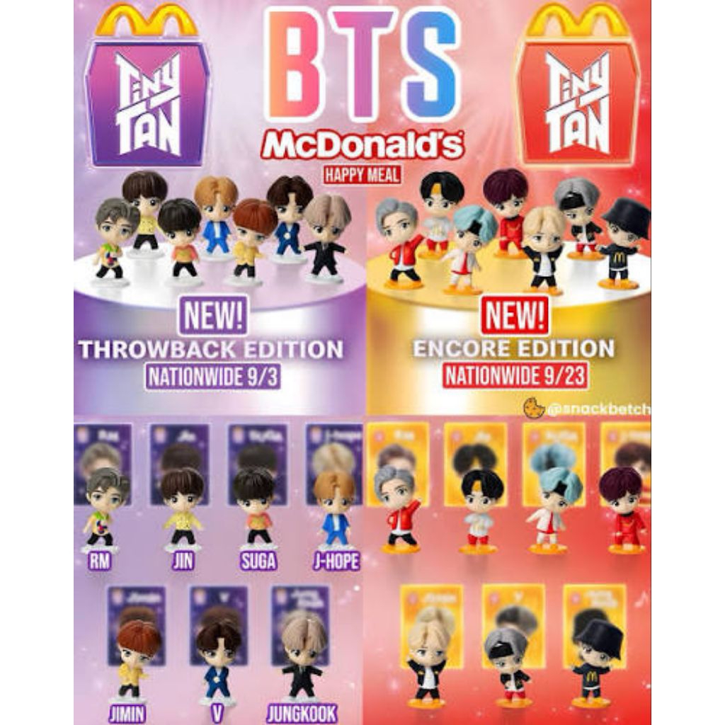 [READY STOCK] McDonald's Happy Meal TinyTAN Throwback Edition & Encore Edition | Shopee Malaysia