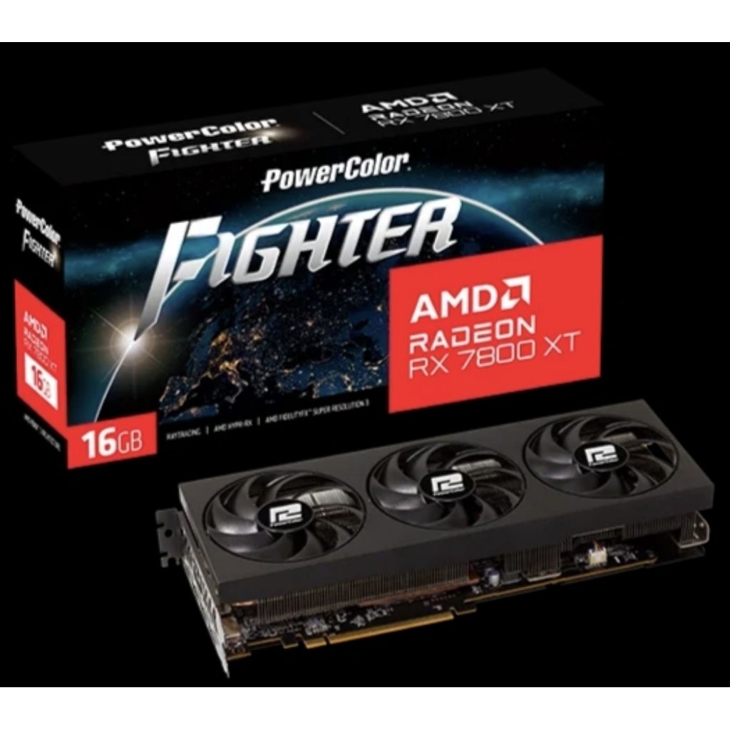 GRAPHIC CARD PowerColor Fighter RX 7800 XT 16GB-F/OC GDDR6 Under ...