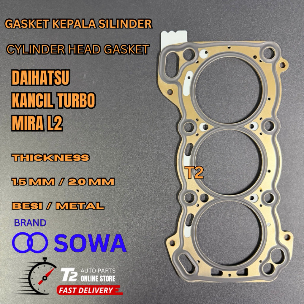 T2 DAIHATSU CYLINDER HEAD GASKET MIRA L2 KANCIL TURBO 1.5MM DAN 2.0MM ...