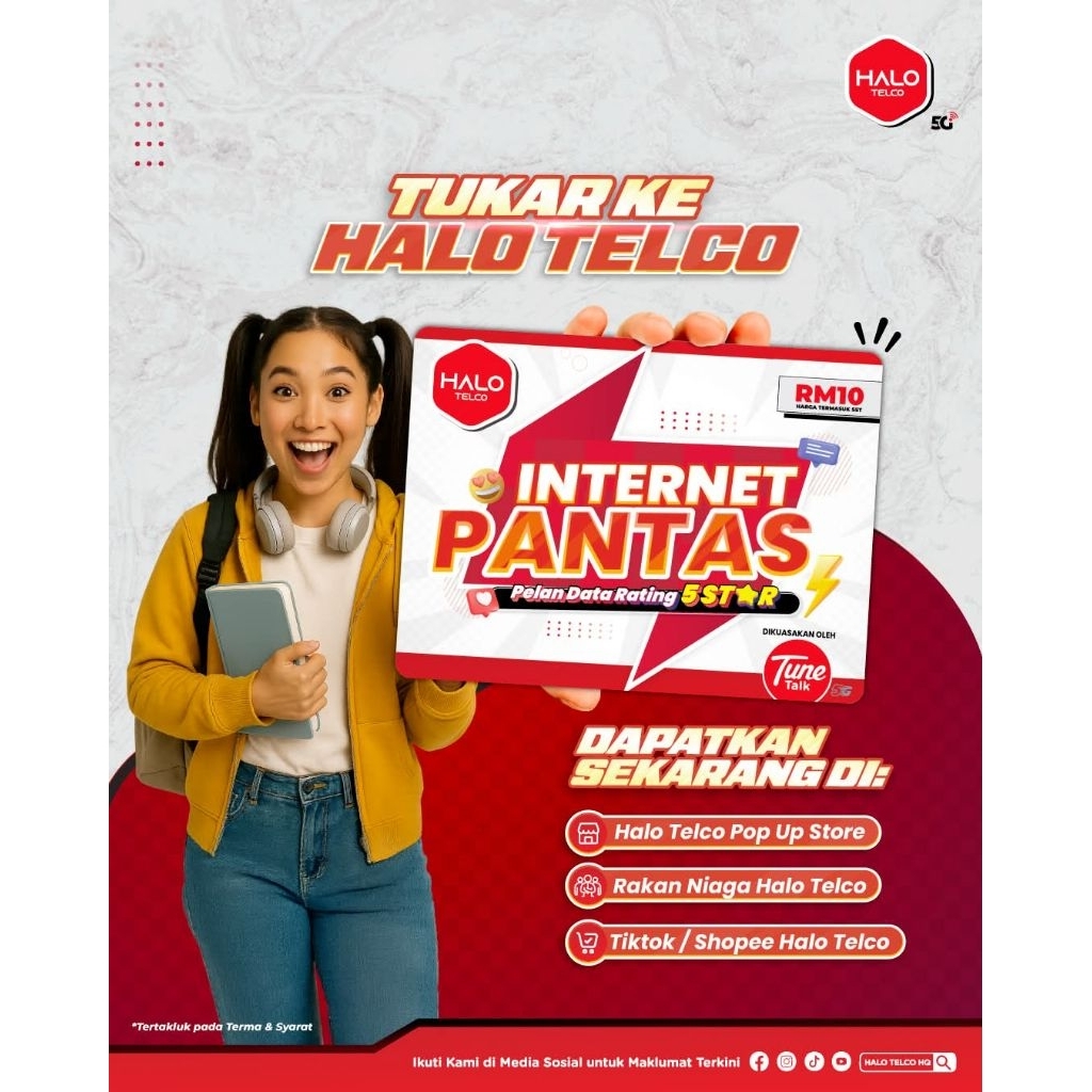 Prepaid internet laju / Halo Telco Tune Talk / Simkad 5G pantas ...