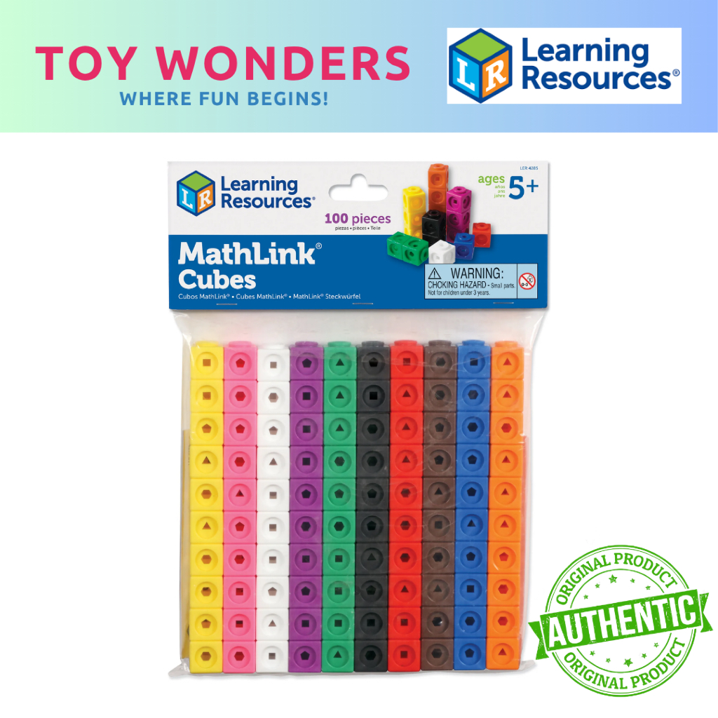 Learning Resources Mathlink Cubes (Set of 100)- Age 5-9, Maths ...