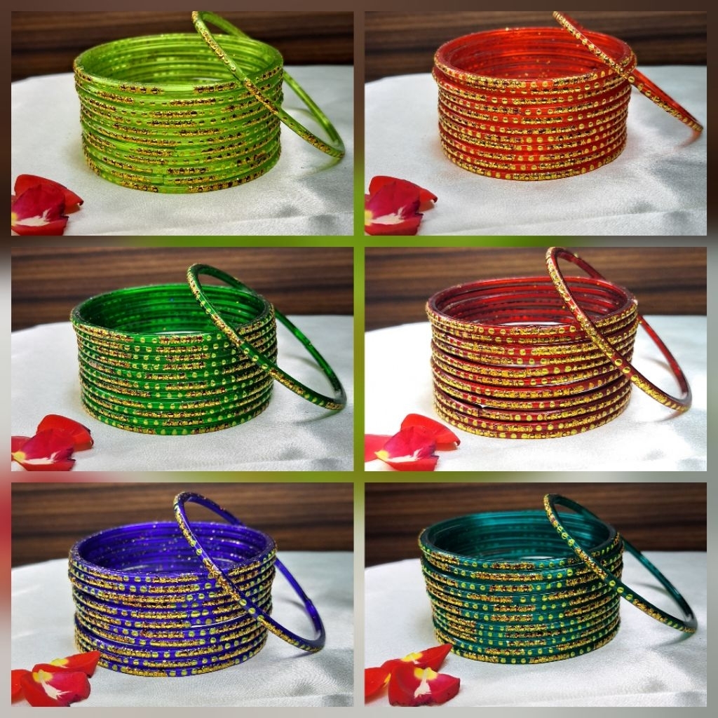 G7 - Glass Bangle/ Fancy Glass Bangles/ Indian Bangles - Size 2.10 ...