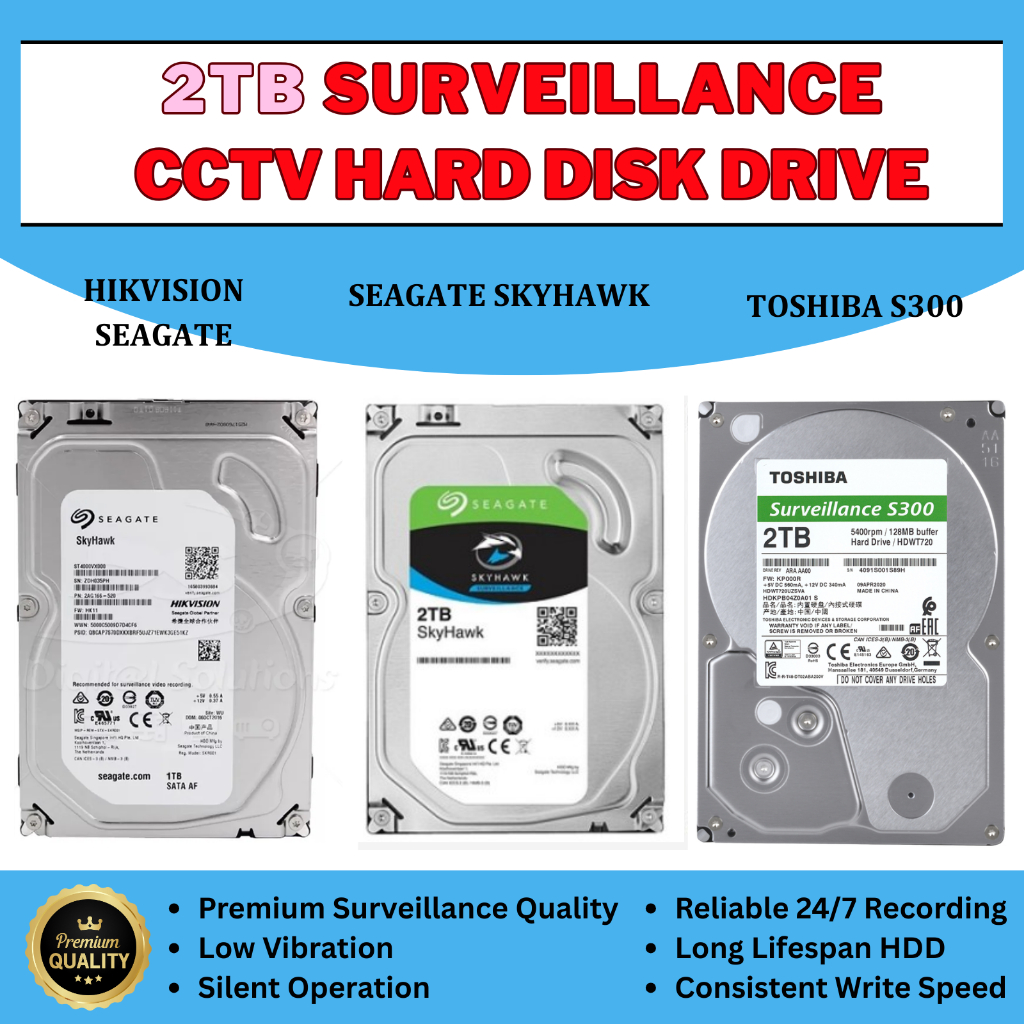 CCTV Surveillance Hard Disk Drive | Seagate Skyhawk |Toshiba | HIK ...