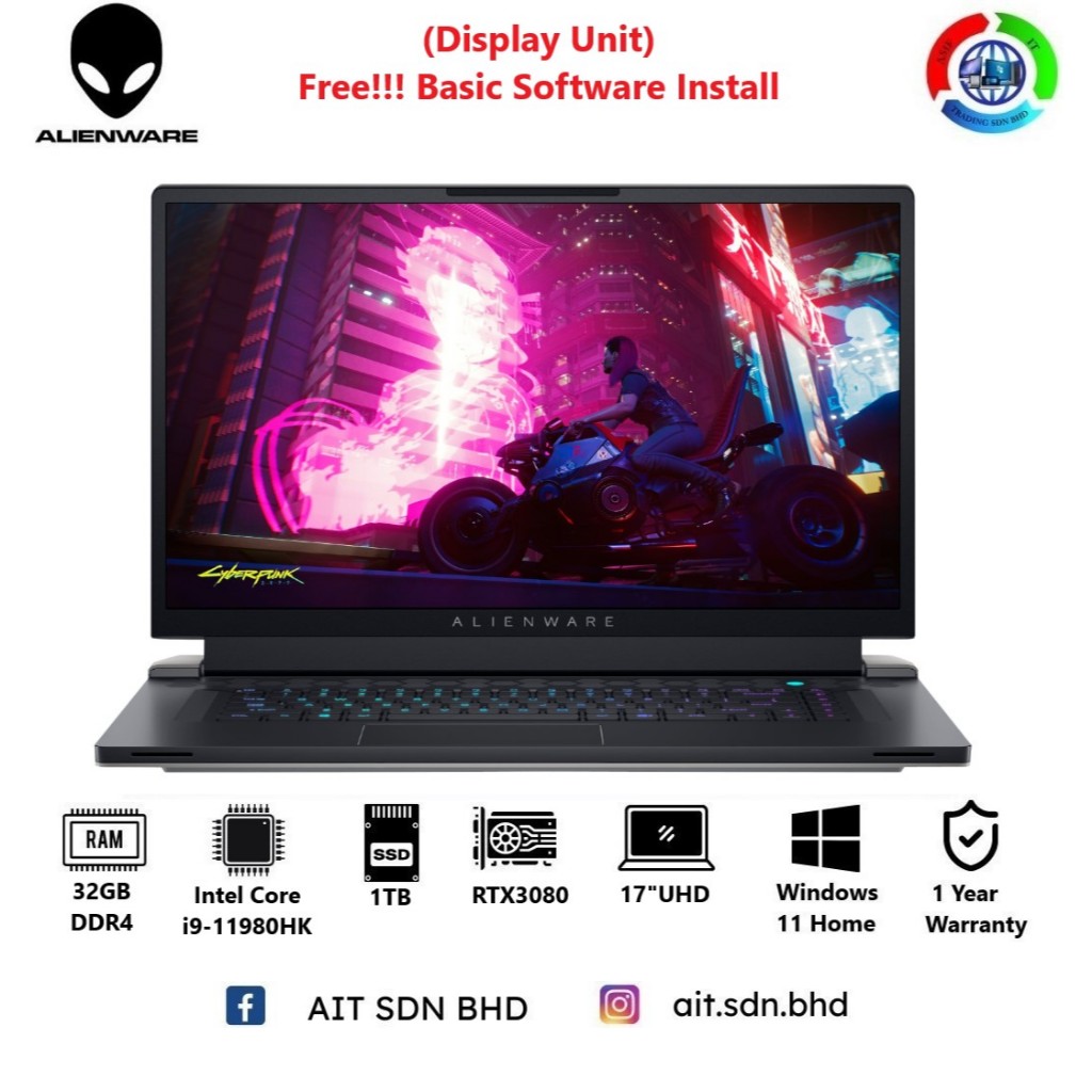 Alienware X17 R1 17"UHD Gaming Laptop Lunar Intel® Core™ i9-11980HK ...