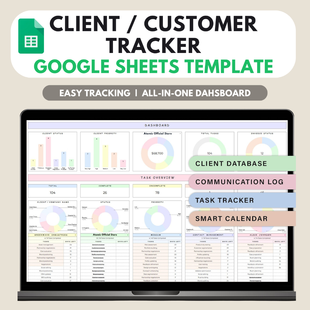 🔥INSTANT🔥 Customer / Client Tracker Google Sheets Template ( CRM ...
