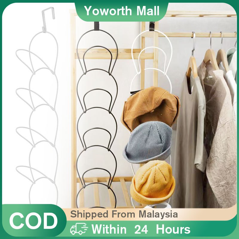 5 Level Cap Holder / Home Organizer Storage Door Closet Cap Hooks ...