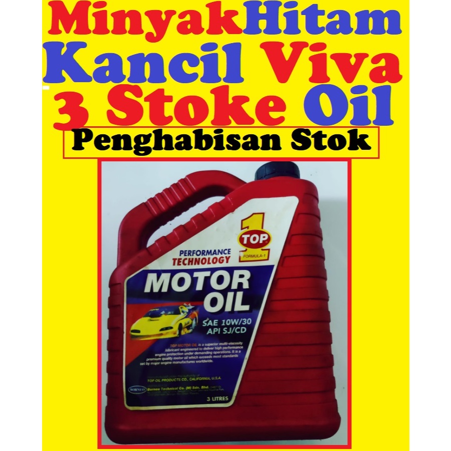 Top 1 3 Stoke Car Engine Oil Minyak Hitam 10W/30 Kereta Perodua Kanci ...