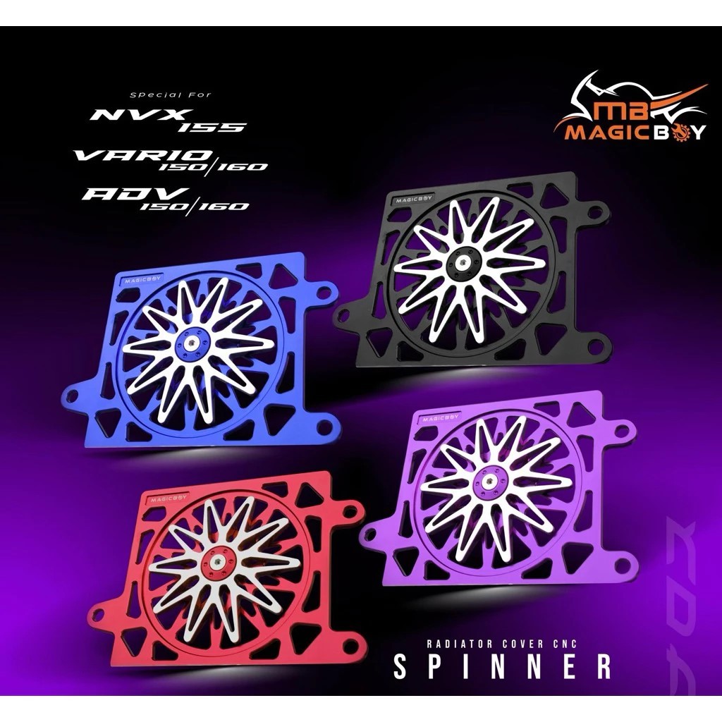 MAGIC BOY CNC RADIATOR COVER CNC SPINNER RADIATOR COVER NVX NVX155 ...