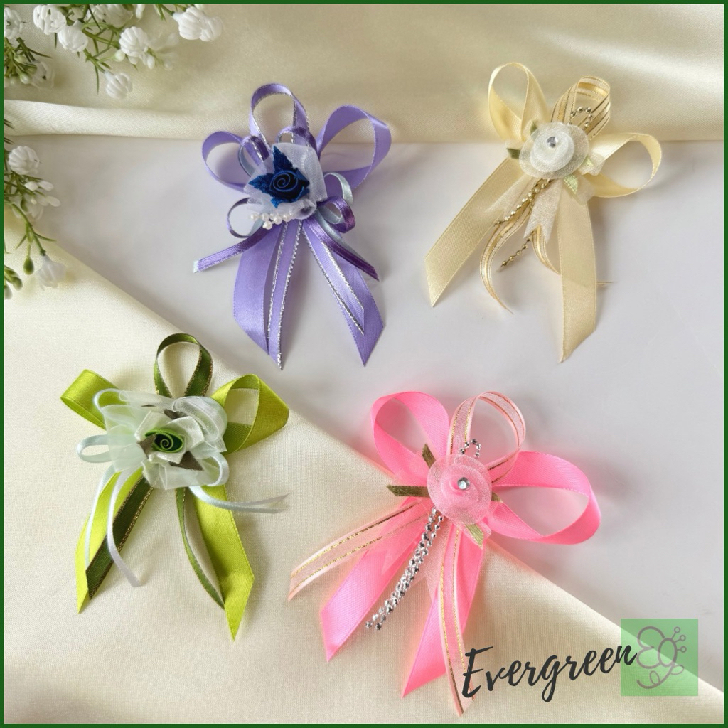 8CM Handmade Reben Flower Corsage with Safety Pin / Bunga Kahwin ...