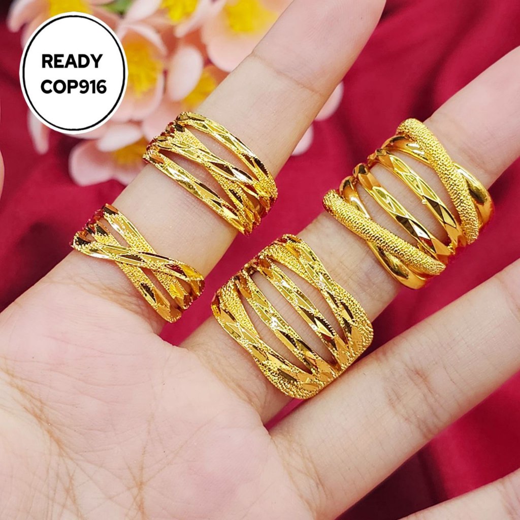 NEW Cincin Nabila Razali Dewasa Emas Sadur 24K Emas Titanium Emas ...