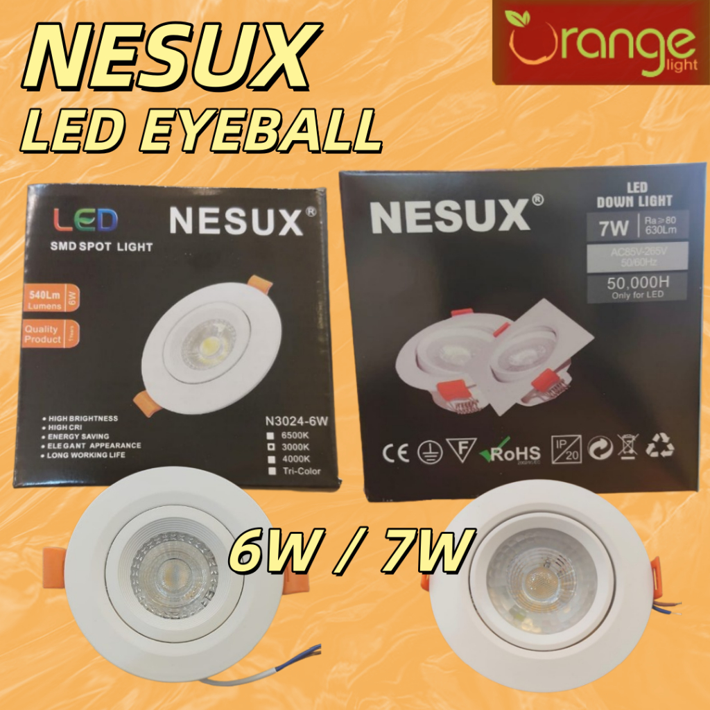 NESUX LED EYEBALL / 6W / 7W / RECESSED SPOTLIGHT / LAMPU SILING HIASAN ...