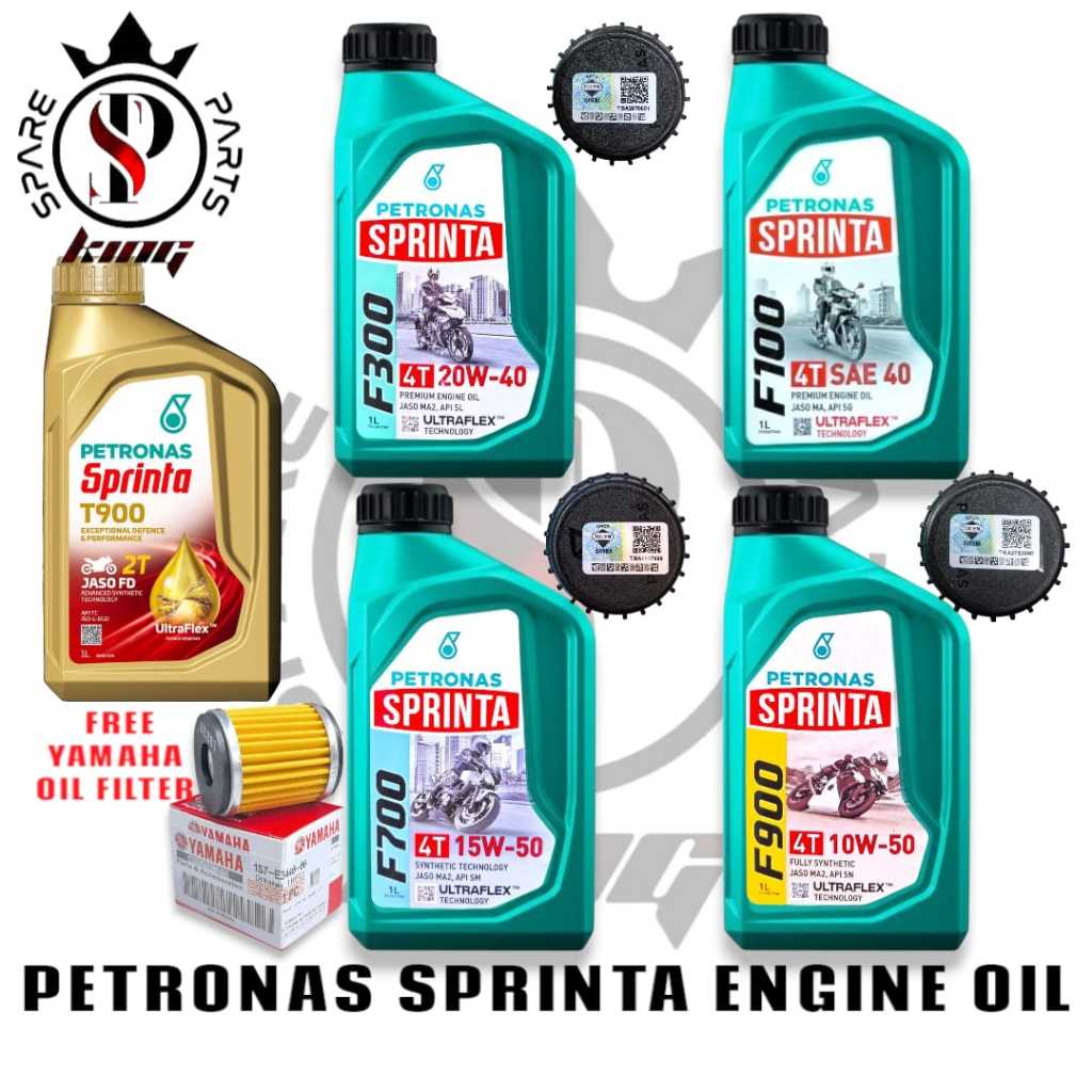 ORIGINAL PETRONAS SPRINTA F700 15W50 F900 10W50 F100 SAE40 T900 2T F300 ...