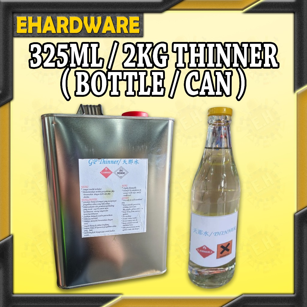 Thinner 325ml / 2kg - Cecair Pelarut Cat Serbaguna / Multipurpose Paint ...