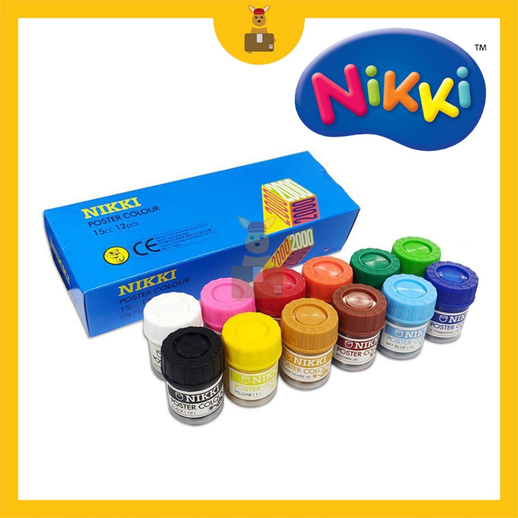NIKKI Poster Color 12 Colors Poster Colour Painting (15CC) | Shopee ...