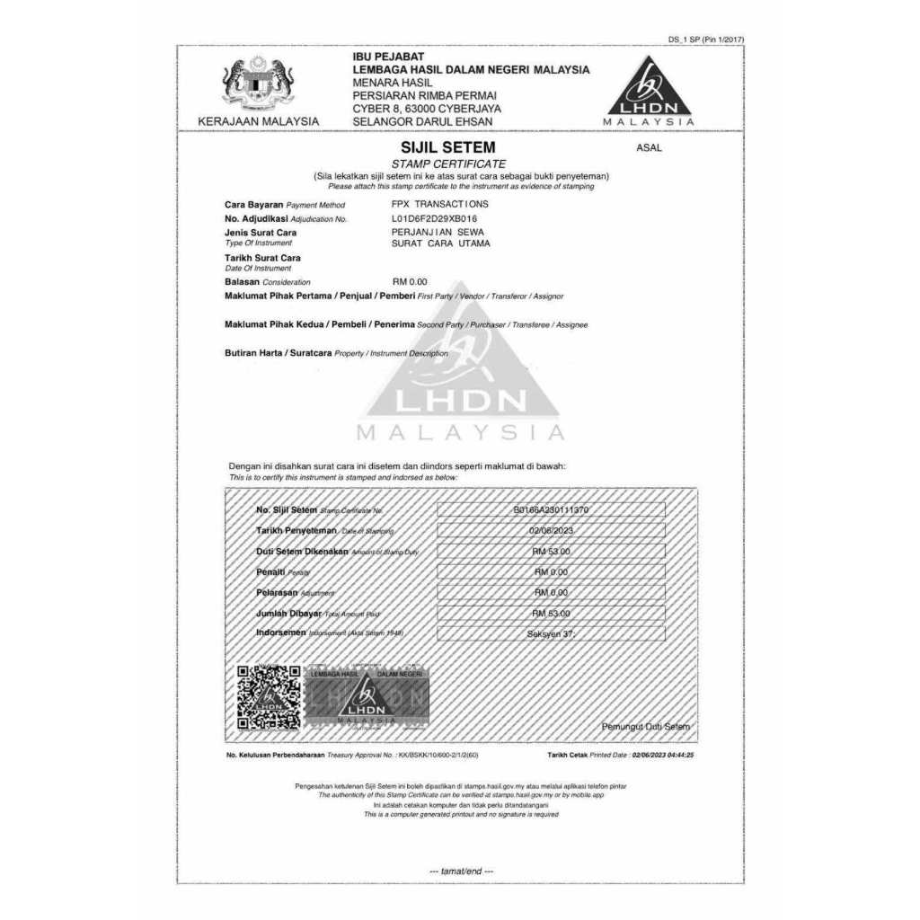 LHDN Agreement Stamping and advices on stamp duty matters to tenancy ...