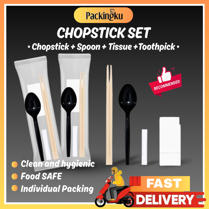 Packingku Chopstick Set (100PCS) Individual Packing Clean and Hygienic ...