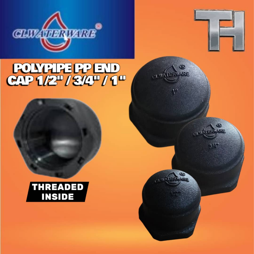 Polypipe PP End Cap HDPE Poly Pipe Fitting Part Accessories Penyambung ...