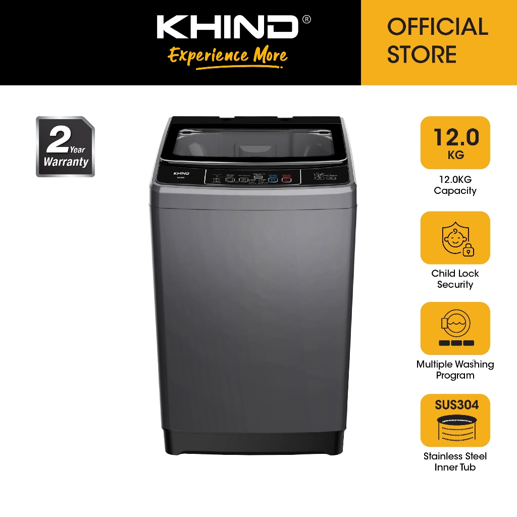 Khind Mesin Basuh Automatik | Fully Auto Washing Machine (12KG) WM120B ...