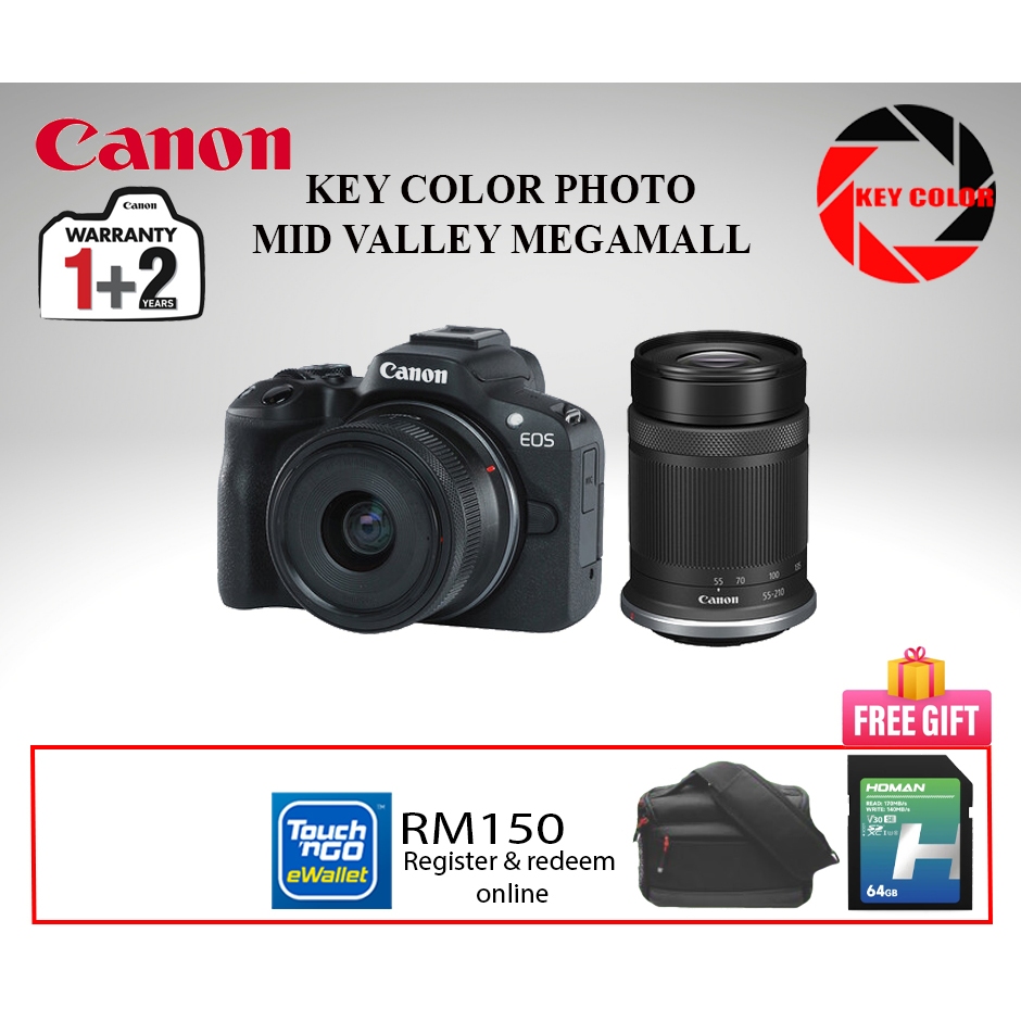 Canon EOS R50 Mirrorless Camera + Homan 64GB + Canon Bag + TnG RM150 ...