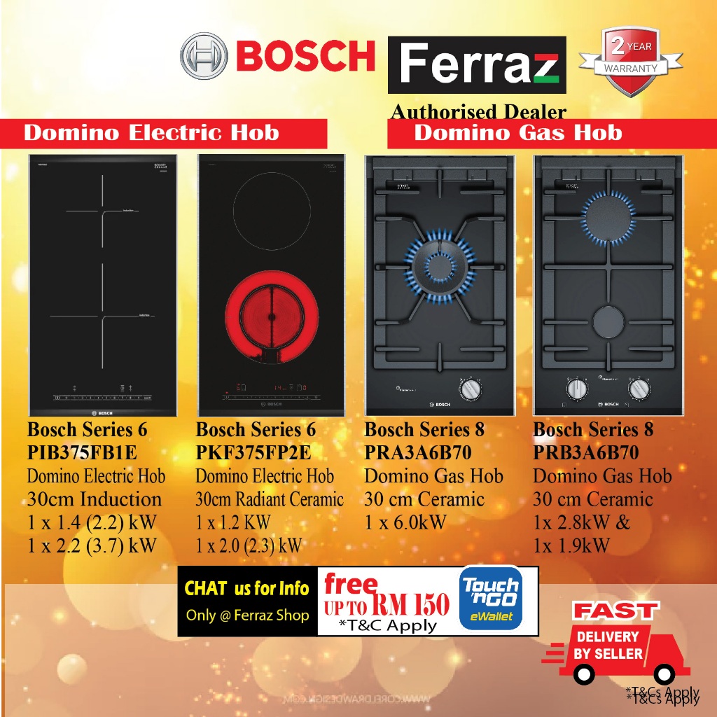 Bosch PIB375FB1E Induction Hob / Bosch PKF375FP2E Ceramic Hob / Bosch ...