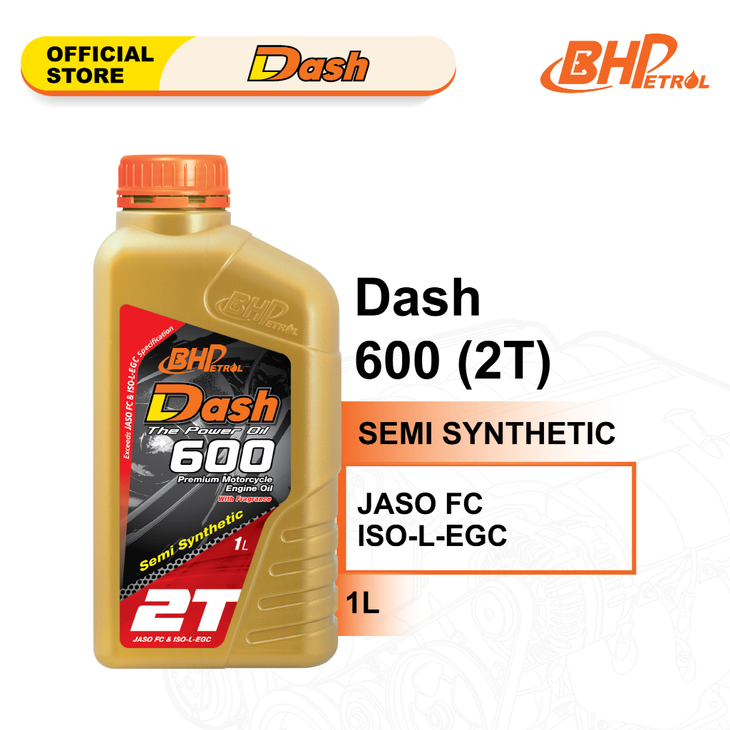 BHP Dash 600 2T Semi Synthetic Motorcycle Oil (1L) : (FOC buckle ...