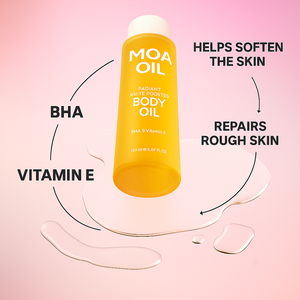 Moaw Minyak Badan Penjagaan Kulit BHA Natural Oil Moaw Moaws Dengan BHA ...