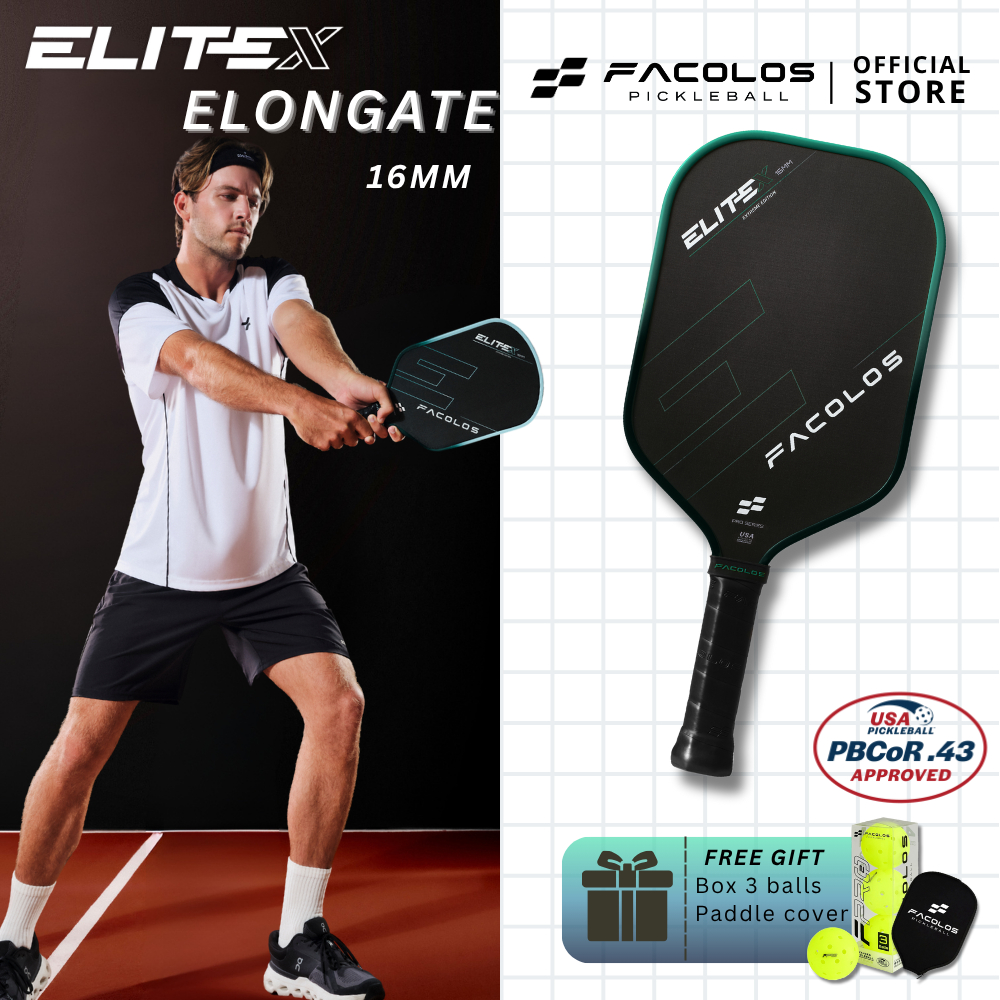 Pickleball Paddle Eliite X Elongate 16MM FACOLOS Pickle Ball Racket ...