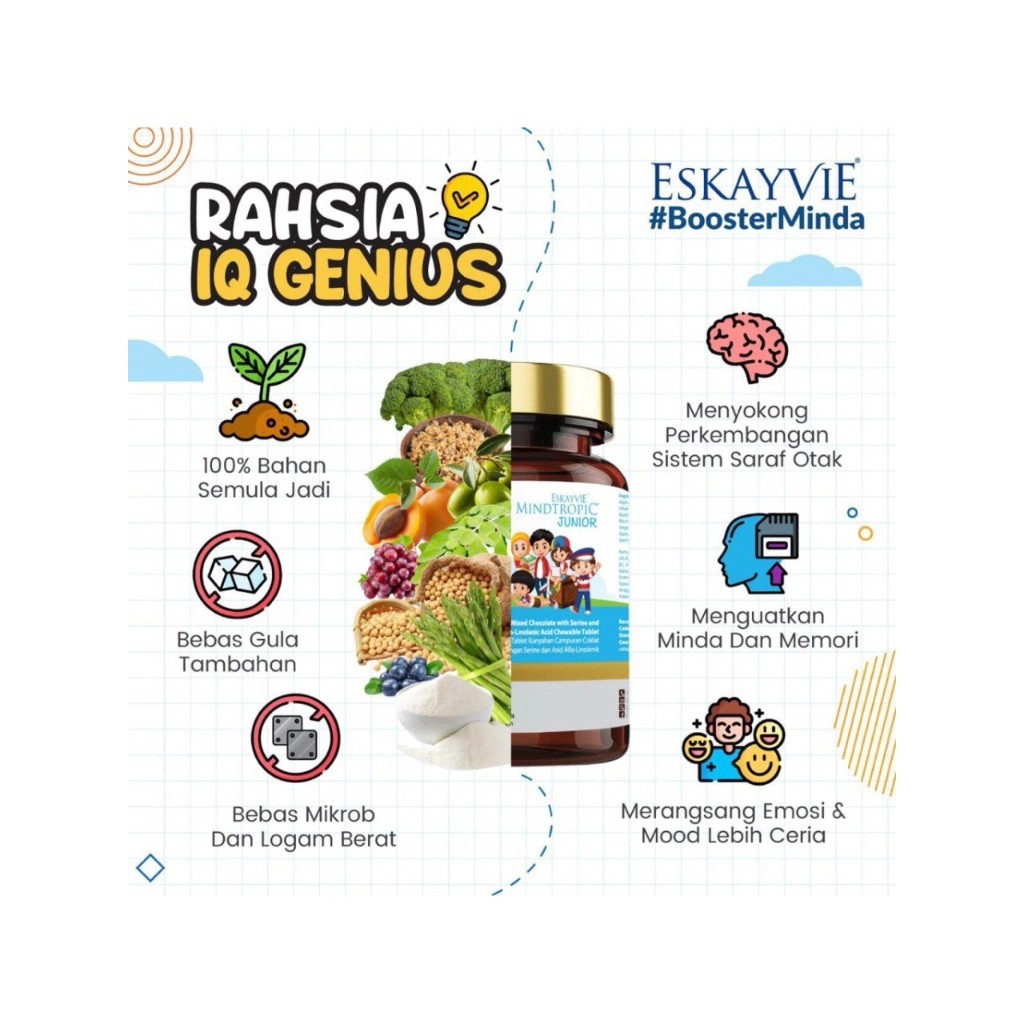 Mindtropic junior vitamin minda anak, mind booster, bantu fokus, bantu ...