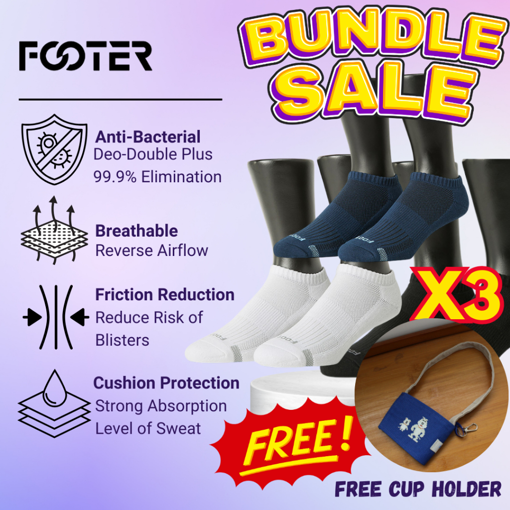 (3 Pairs Bundle)FOOTER Light Compression - M/L/XL T31 3 PAIR | Shopee ...