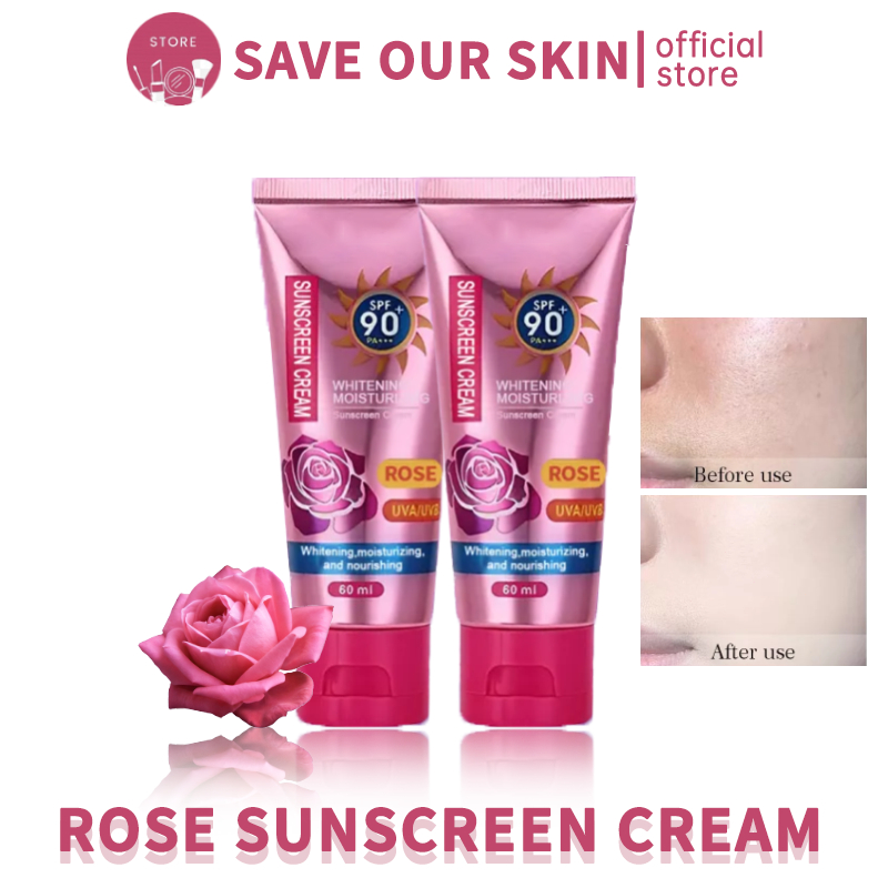 KYNIS Rose Sunscreen Cream Sunblock for Face SPF90+ High Protection UV ...