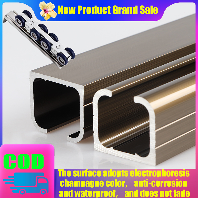 Two-way buffer damping sliding door hanging rail hanging wheel kitchen ...