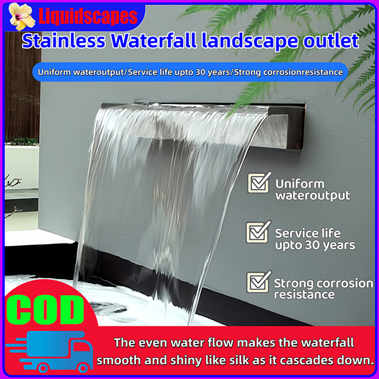 304 Stainless Steel Pool Waterfall - Garden Spillway Water Curtain ...